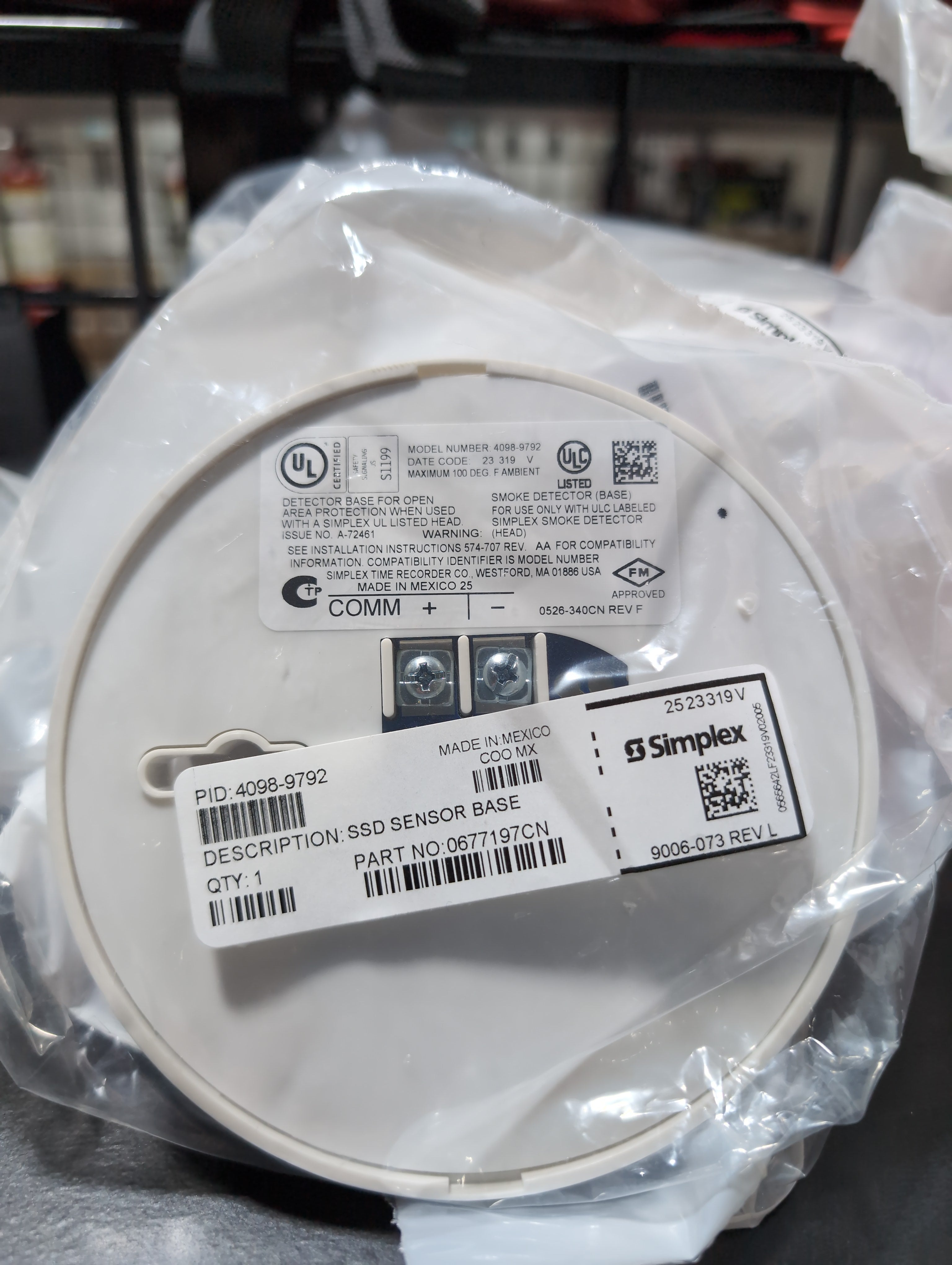 Simplex 4098-9792 Standard Sensor Base – YEG Fire & Safety