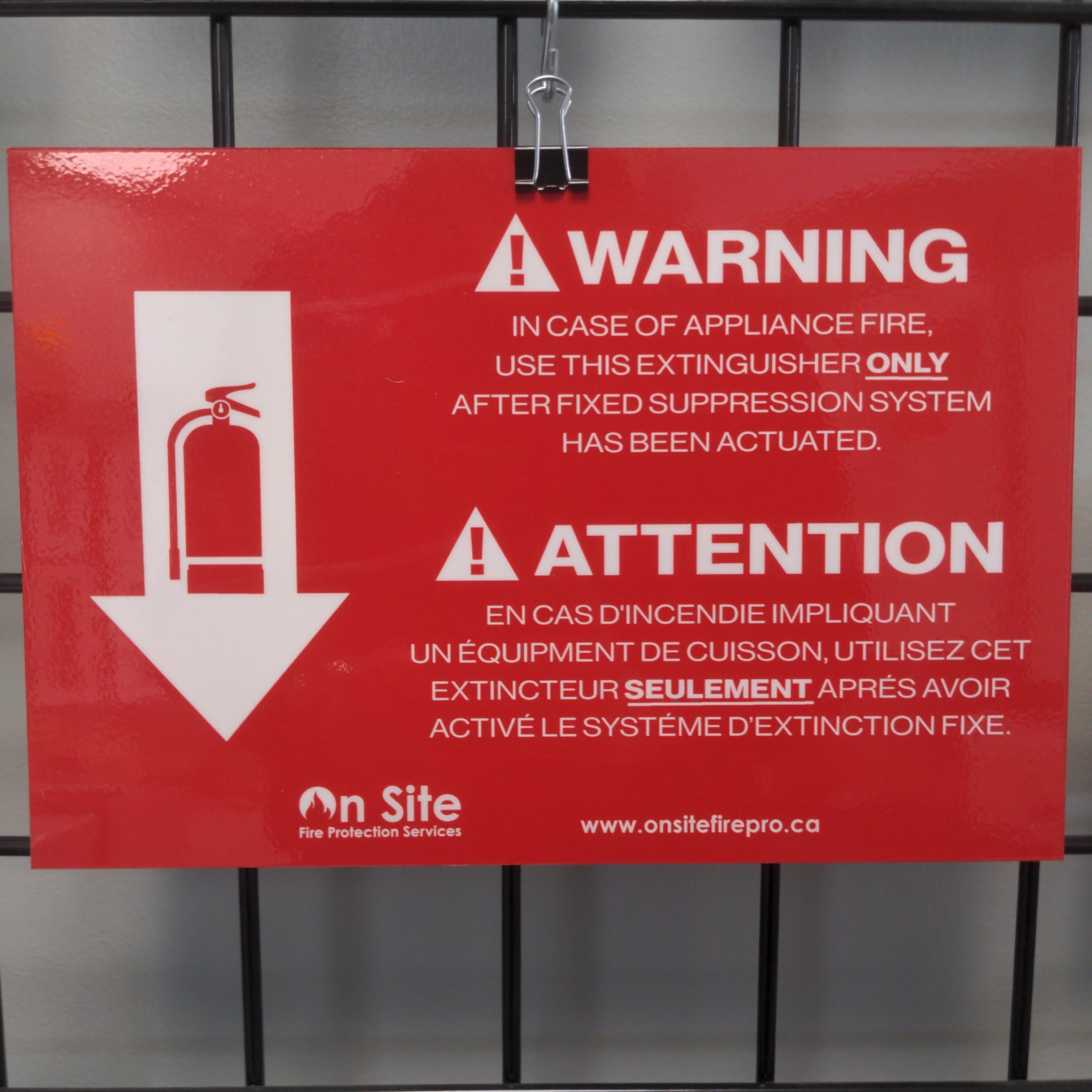 K-Class Sign – YEG Fire & Safety