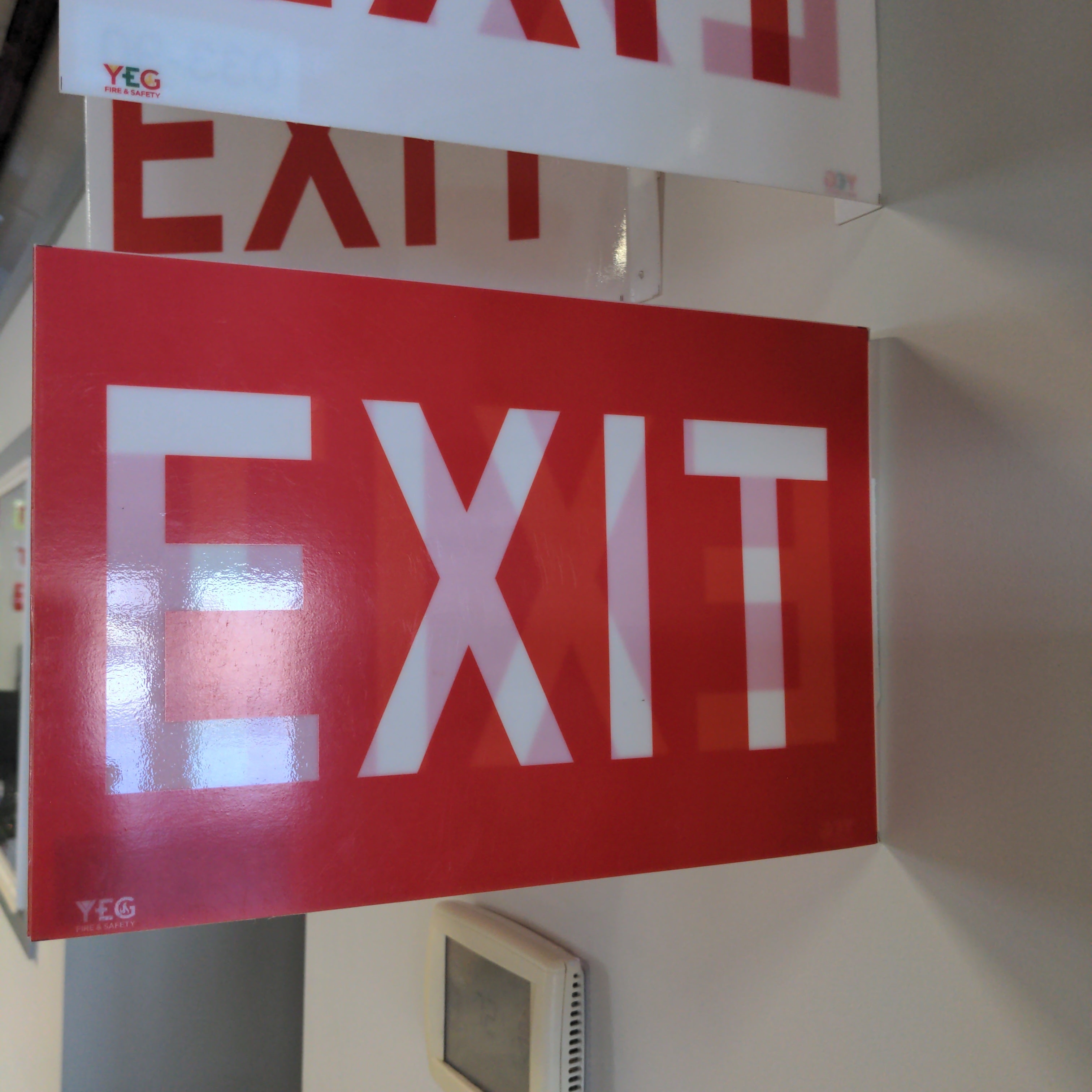 SIGN-032-90 Exit Sign Red - 12"x8" - 90° Standout Rigid Plastic – YEG ...