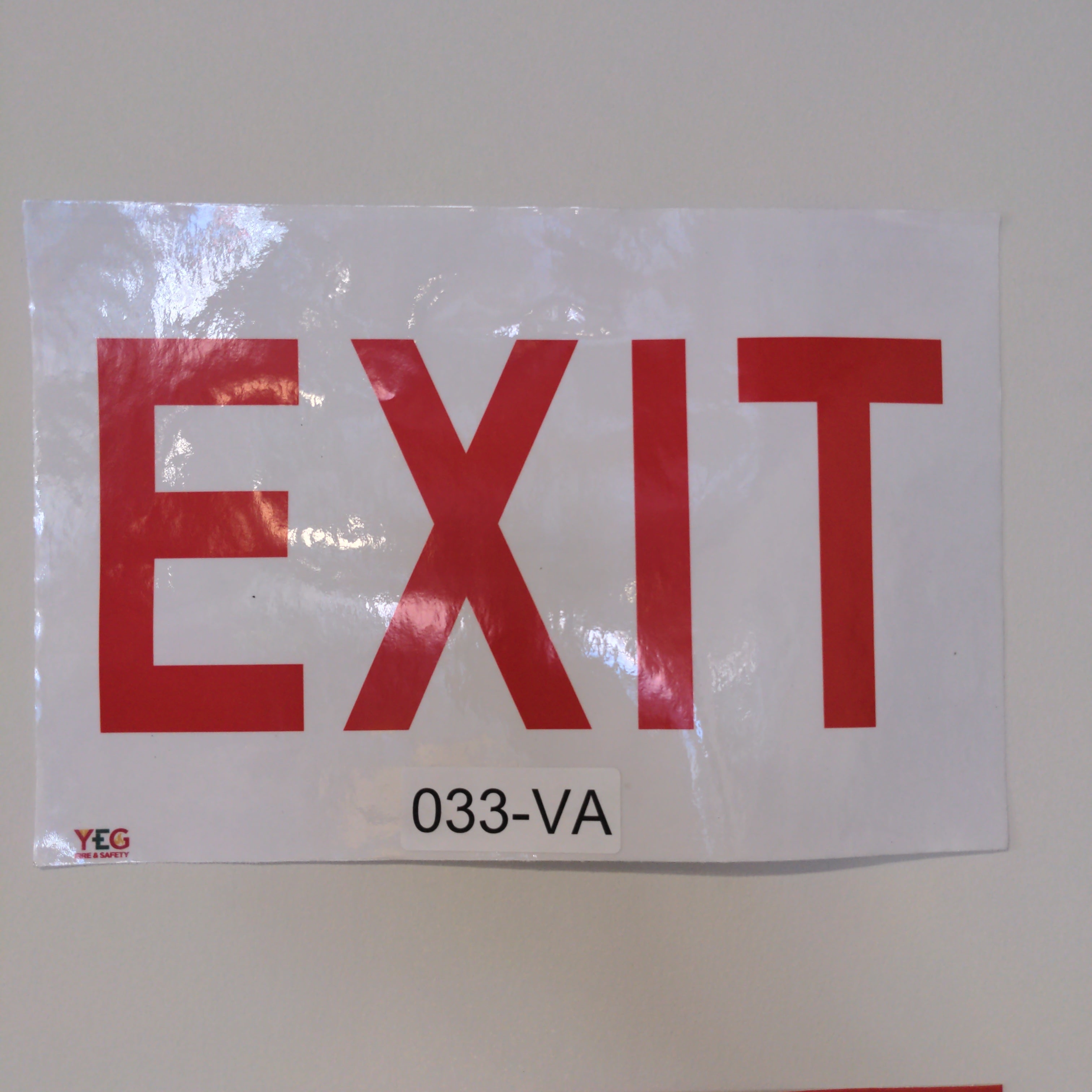 SIGN-033-VA Exit Sign White - 12"x8" - Vinyl Adhesive Sign – YEG Fire ...