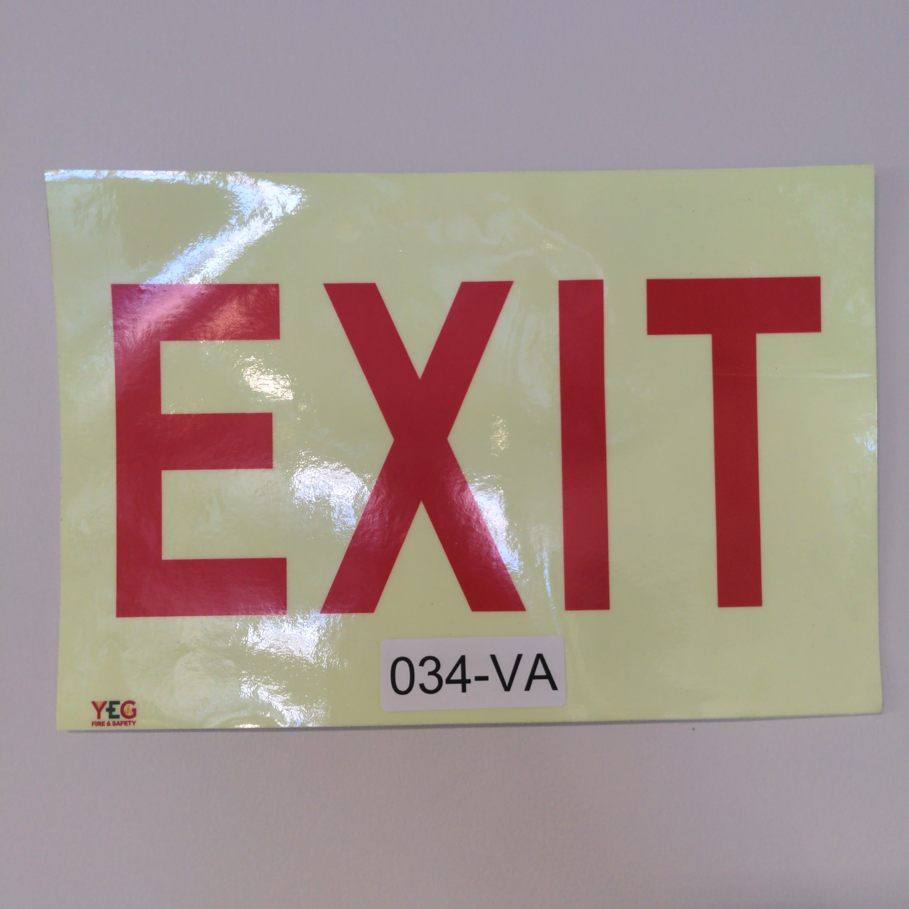 SIGN-034-VA Exit Sign Glow - 12"x8" - Vinyl Adhesive Sign – YEG Fire ...