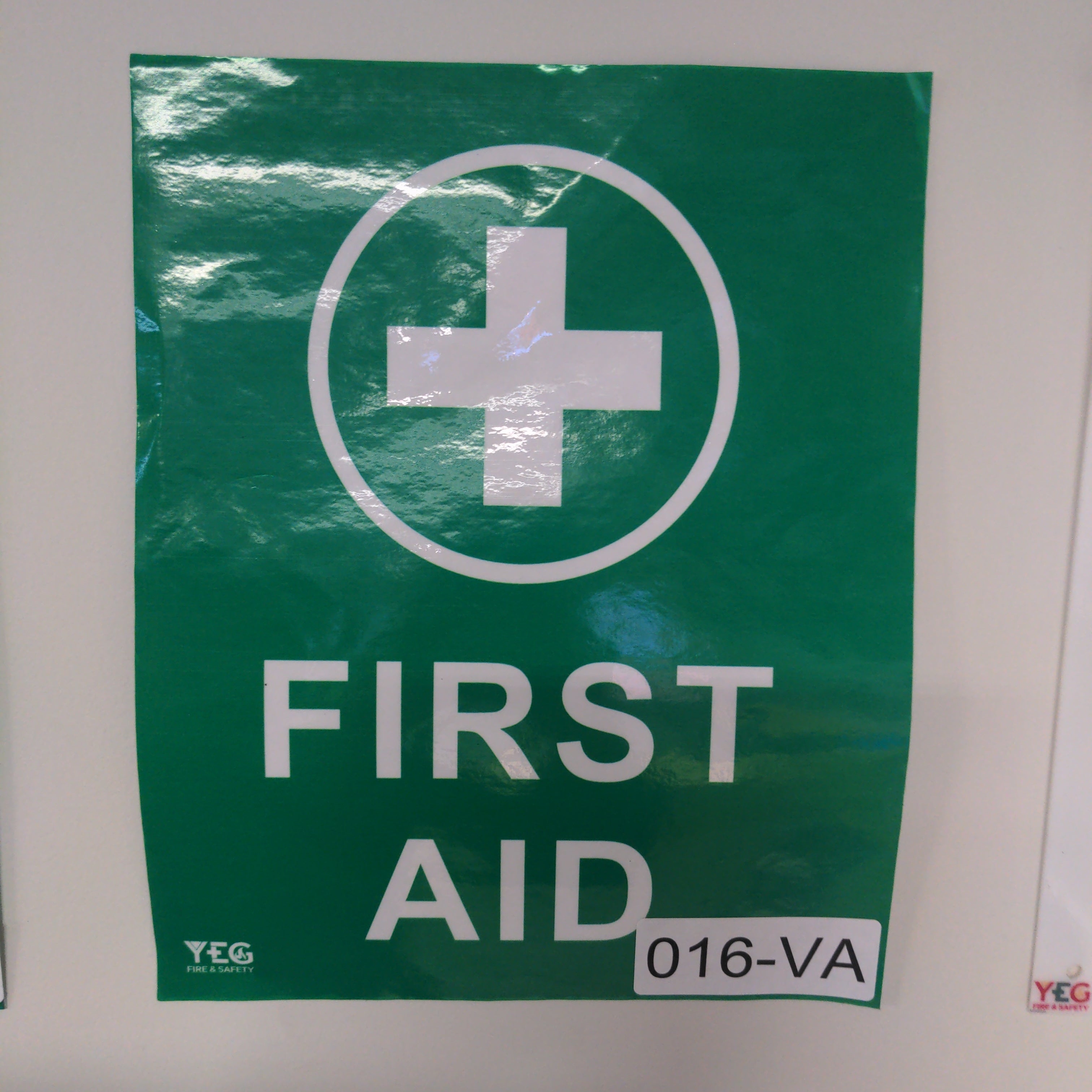 SIGN-016-VA First Aid Station Sign - 8"x10" - Vinyl Adhesive Sign – YEG ...