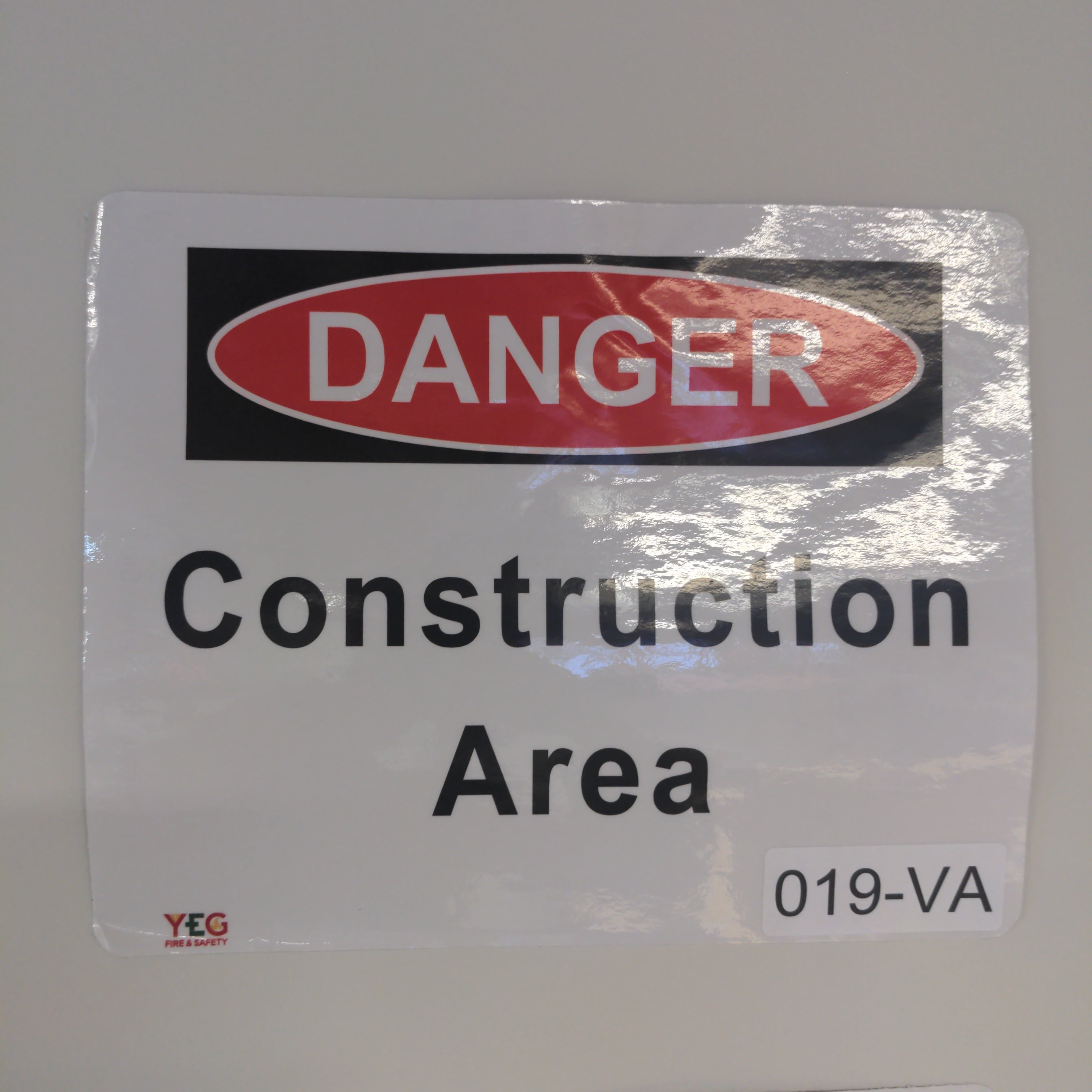 SIGN-019-VA DANGER - DANGER Construction Area - 8"x10" - Vinyl Adhesiv ...