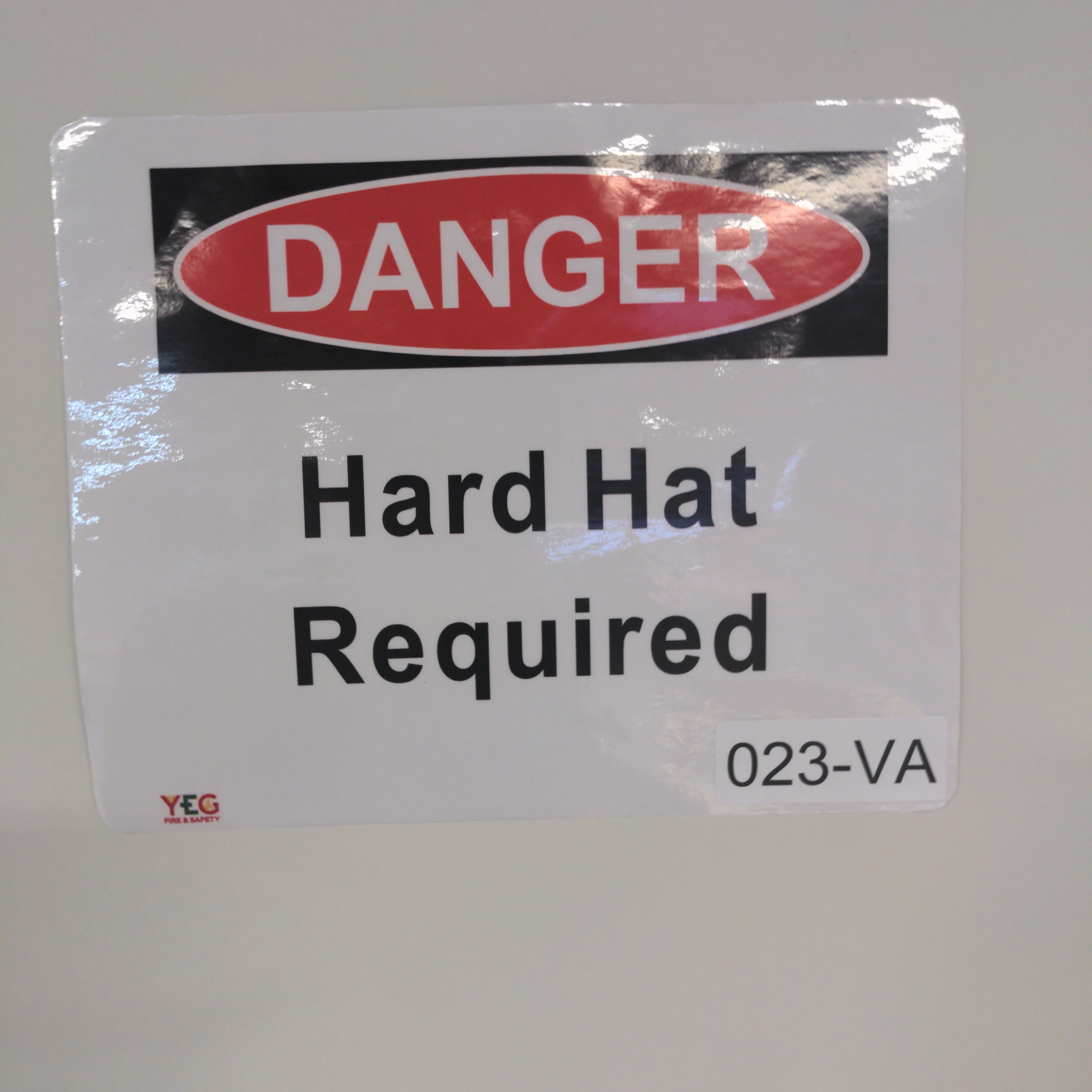 SIGN-023-VA Hard Hat Required - 8"x10" - Vinyl Adhesive Sign – YEG Fire ...