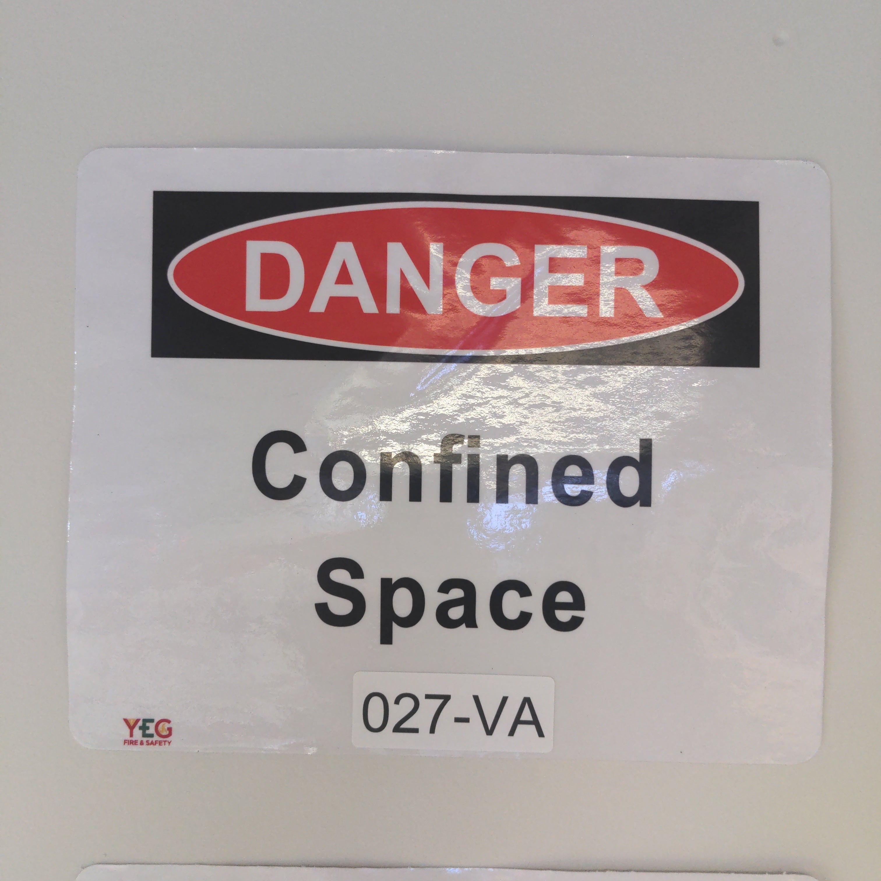 SIGN-027-VA DANGER Confined Space - 8"x10" - Vinyl Adhesive Sign – YEG ...