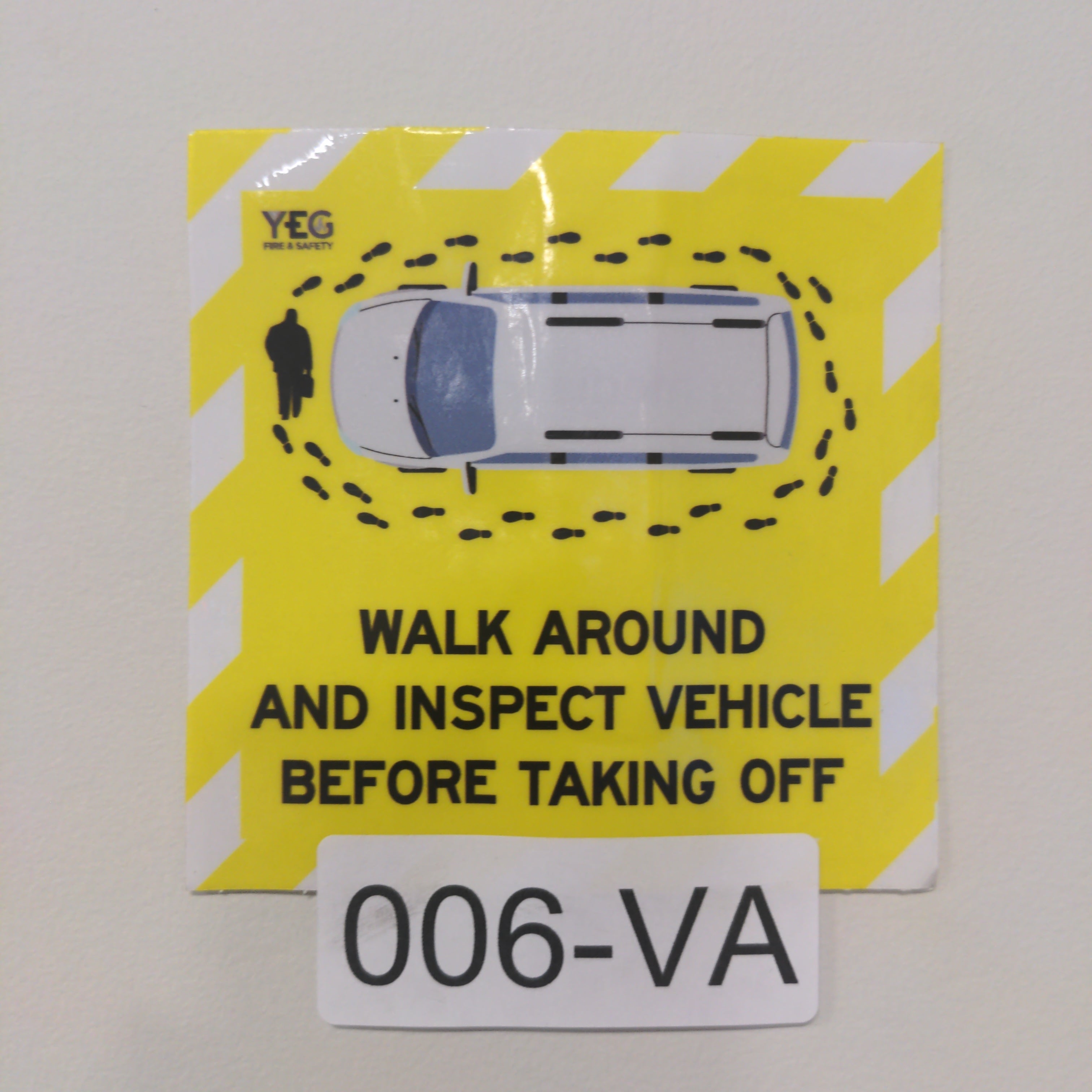 SIGN-006-VA Vehicle Walk-Around - 4"x4" - Vinyl Adhesive Sign – YEG ...