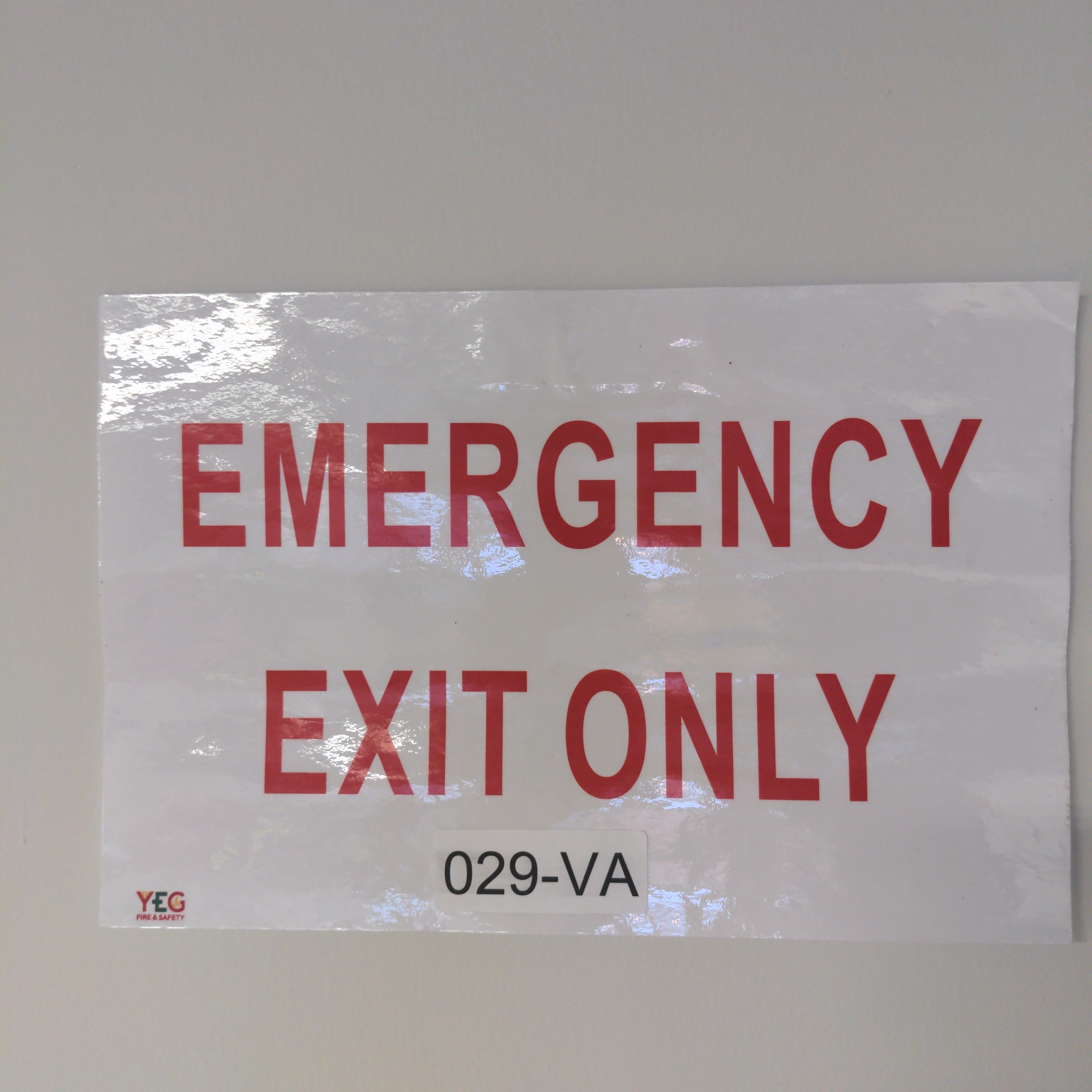 SIGN-029-VA Emergency Exit Only - 12"x8" - Vinyl Adhesive Sign – YEG ...
