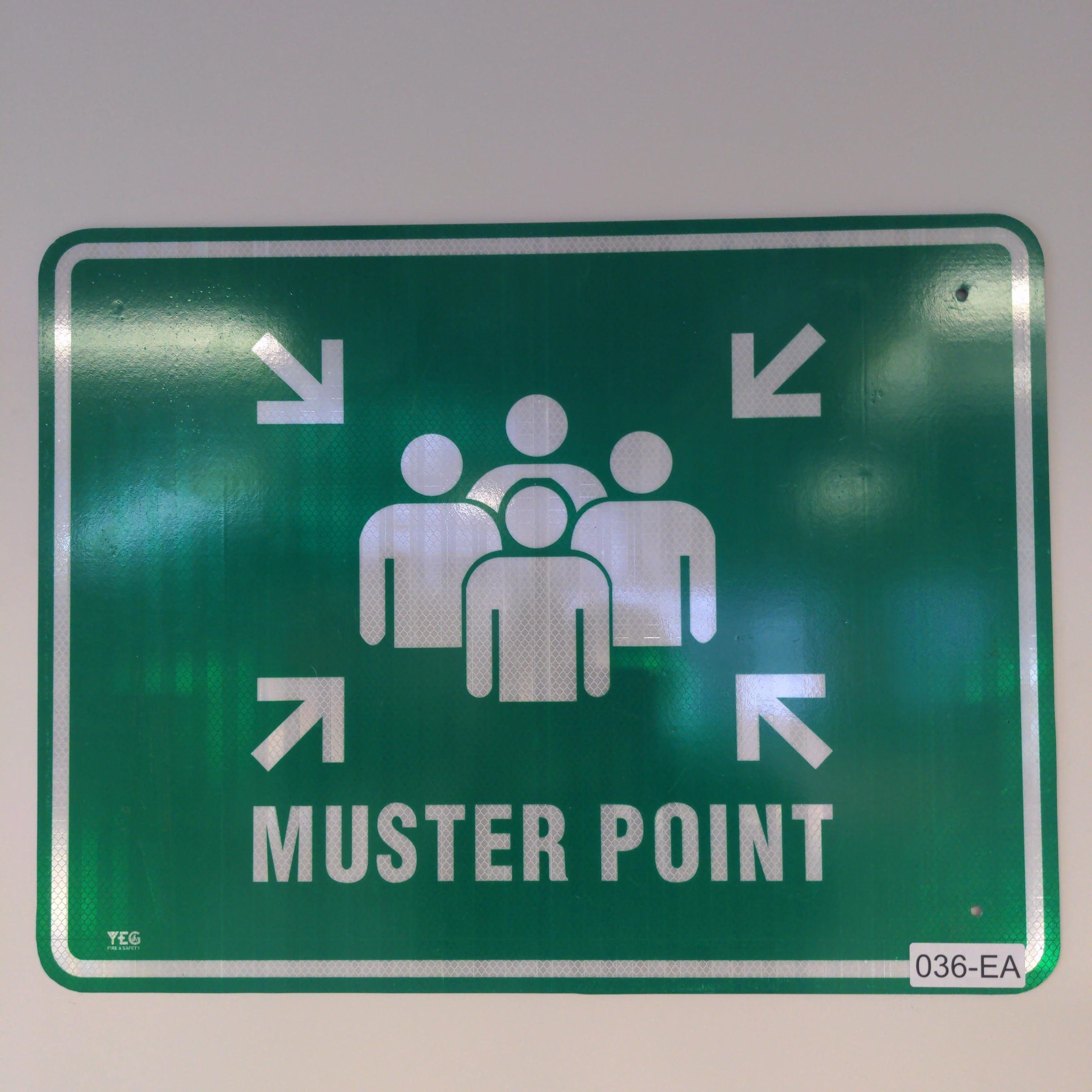 SIGN-036-EA Muster Point - 18"x12" - Engineering Grade Reflective Alum ...