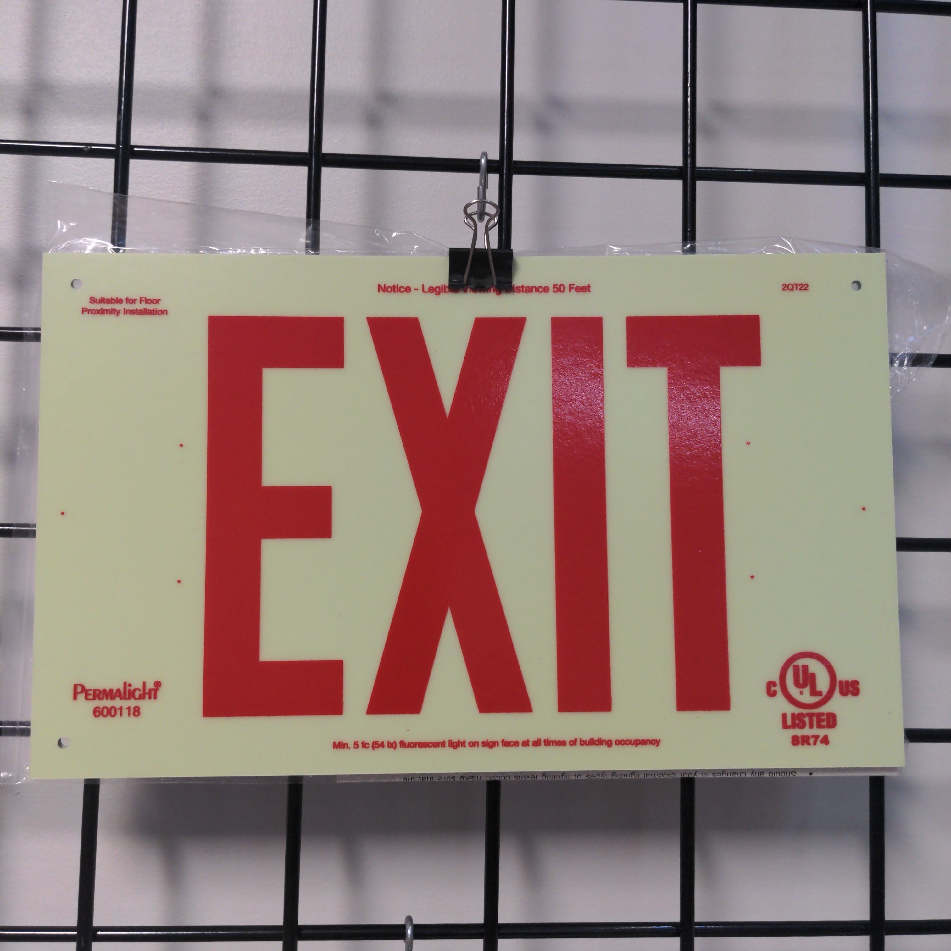 Photo-luminescent EXIT Sign – YEG Fire & Safety